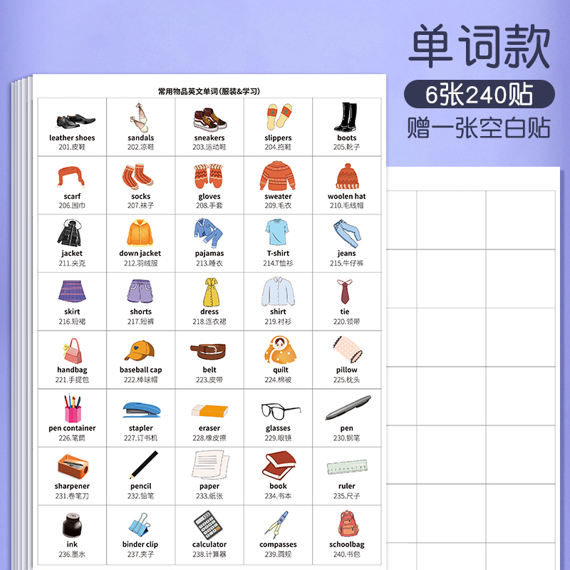 英语贴纸全场景口语便利贴生活家庭情景英文启蒙指令贴中文防水防油便签空白贴书房不易撕坏黏性强小孩亲子互动益智水果蔬菜幼儿园老师推荐扫码配套音频伴读学习中小学生对话练习儿童早教英文单词句子墙贴有粘性标签纸