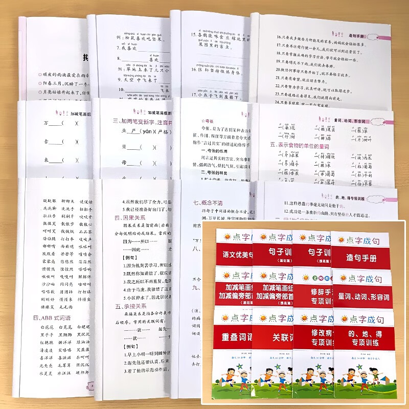 造句手册小学生语文基础知识专项强化训练句子积累辅导知识汇总大全工具书一二三四五六年级课外阅读人教部编 全套12册-小学语文专项训练 小学通用