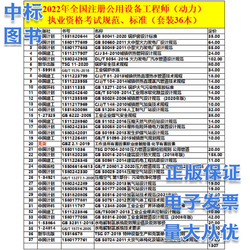 备考2023全国注册公用设备工程师（动力）执业资格考试规范、标准（套装36本）