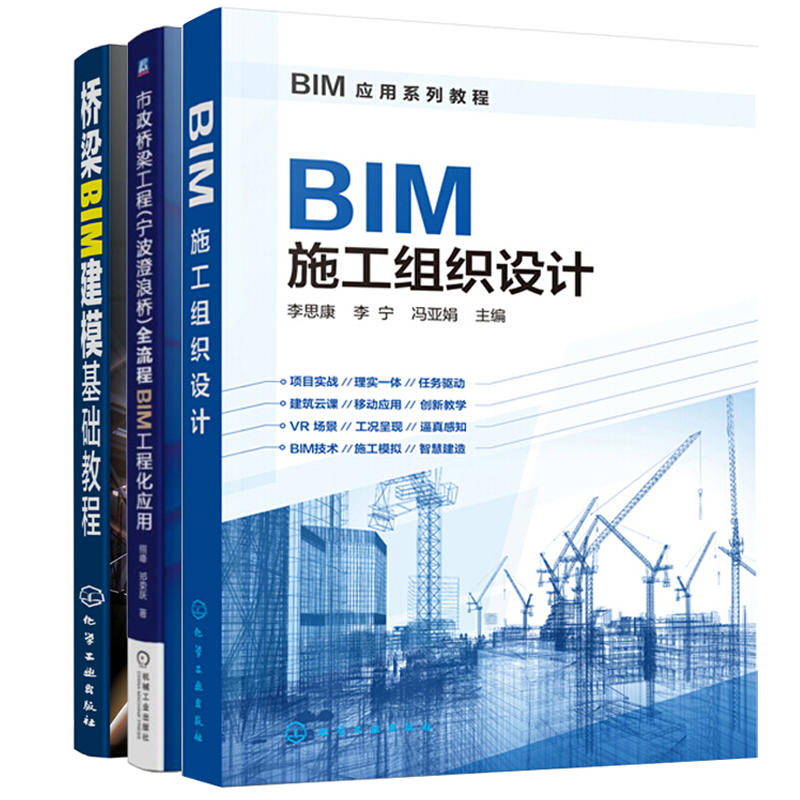 BIM施工组织设计+建筑桥梁设计书籍 桥梁BIM建模基础教程+市政桥梁工程（宁波澄浪桥）