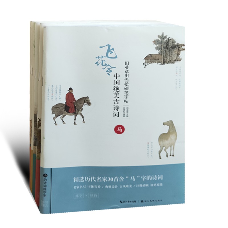 【套装6本】飞花令中国绝美古诗词田英章田雪松硬笔字帖人马舟车乡旅 诗词练字本成人楷书练字帖