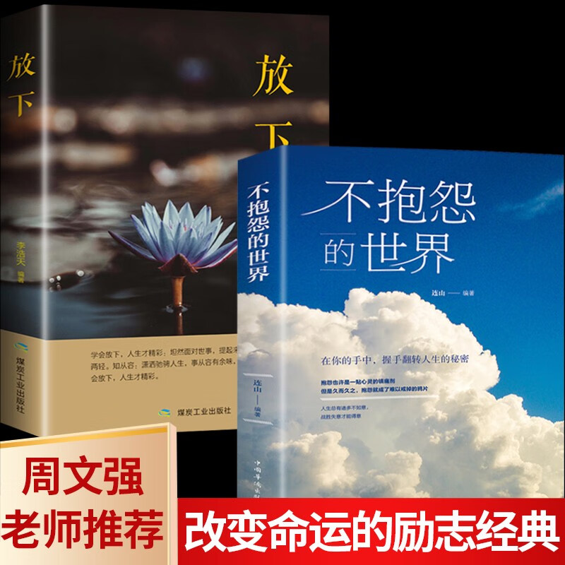 不抱怨的世界 把生活过成你想要的样子心灵成长篇 汇成书苑-WZ周文强老师推荐正能量青春自我励志书籍 【超值两册】不抱怨的世界+放下