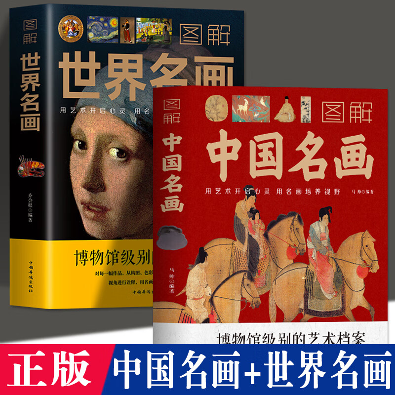 现货2册 图解中国名画世界名画 画外音绘画赏析国画简介欣赏绘画知识艺术 历史文化解读世界名画的精髓书