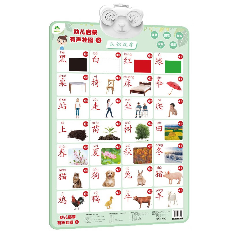 幼儿启蒙有声挂图8 认识汉字
