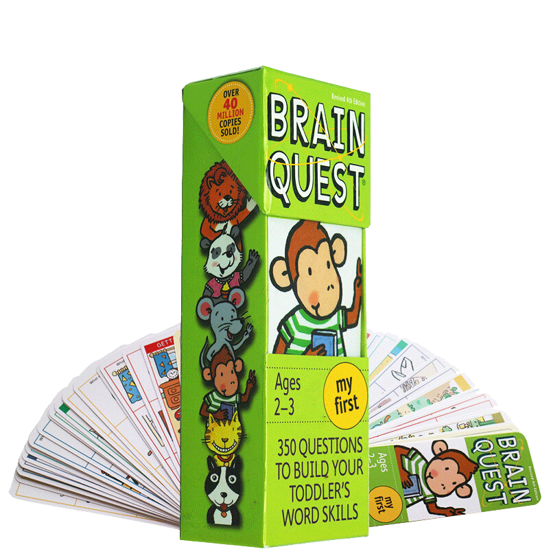 2-3岁My First Brain Quest 大脑任务 智力开发问答学习字卡英文原版儿童卡片 幼儿认知启蒙英文版亲子教育 美国学前全科练习