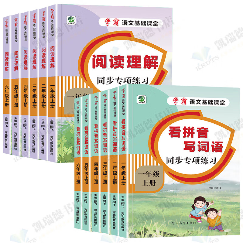 小学生语文专项训练题1一2二3三4四5五6六年级同步练习册看拼音写词语阅读理解每日一练字词句子训练生字注音 【2本】阅读理解+看拼音写词语 二年级下