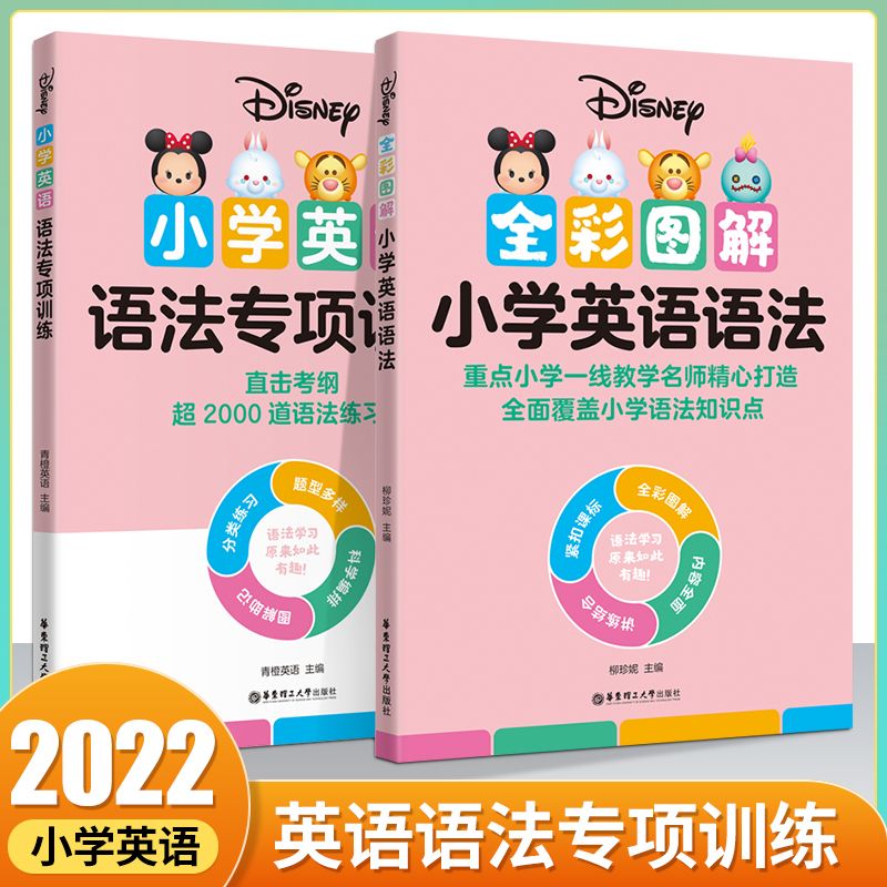 2022新迪士尼小学英语语法小学英语词汇小学国际音标发音规则英语 英语语法+语法专项训练（2本）