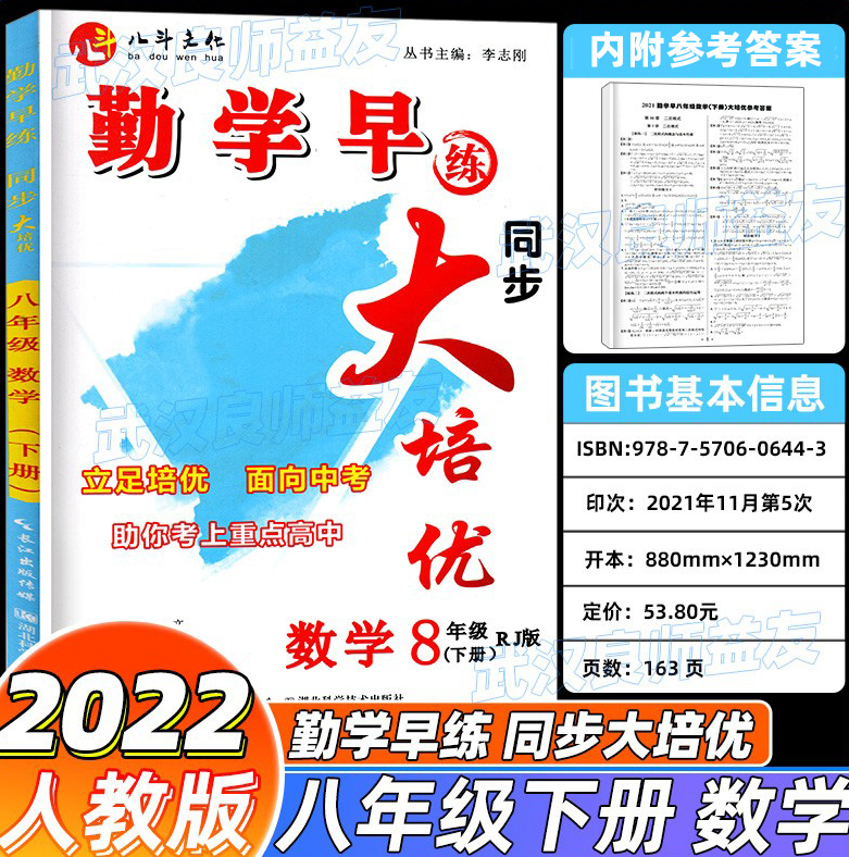 2022春新版 勤学早大培优八8年级数学下册 勤学早大培优初二下册学用用书（人教版）勤学早大培优八下 大培优八下