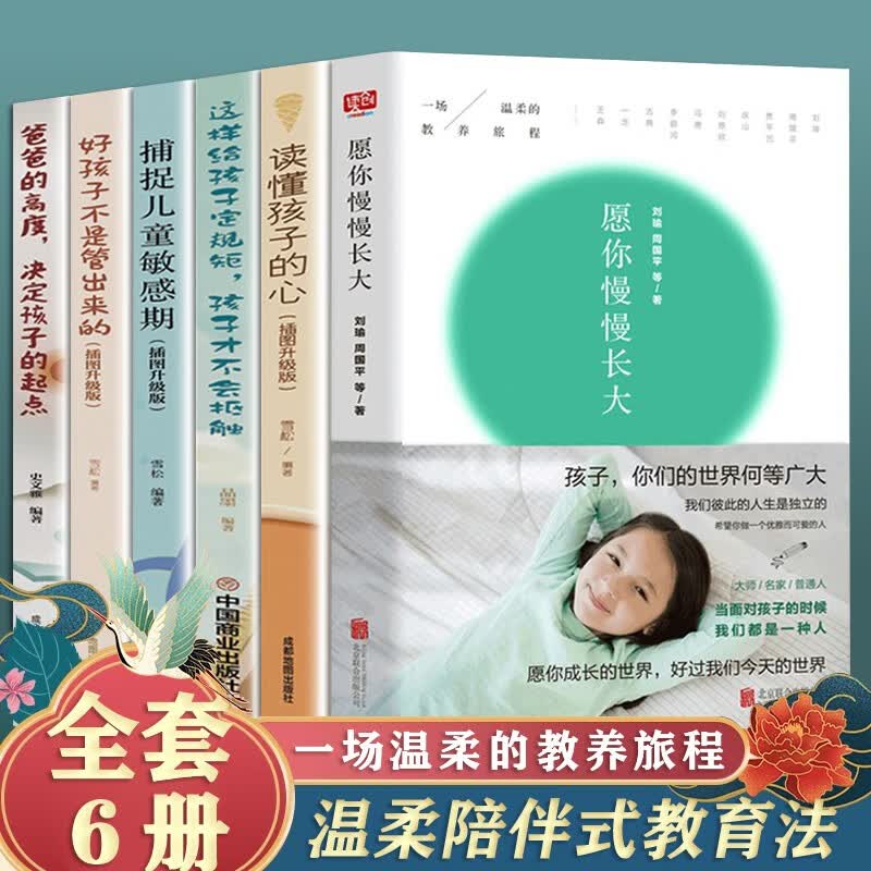 全6册 愿你慢慢长大刘瑜 读懂孩子的心 捕捉儿童敏感期 家庭教育孩子的书父母正面管教育儿方法书籍 温柔陪伴式教育法全6册