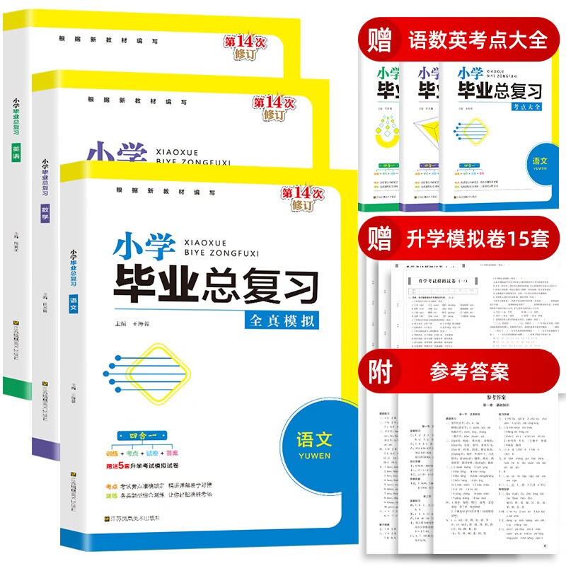 小学毕业总复习全真模拟（全3册）语文数学英语小升初知识大集 真题卷知识点强化训练复习资料