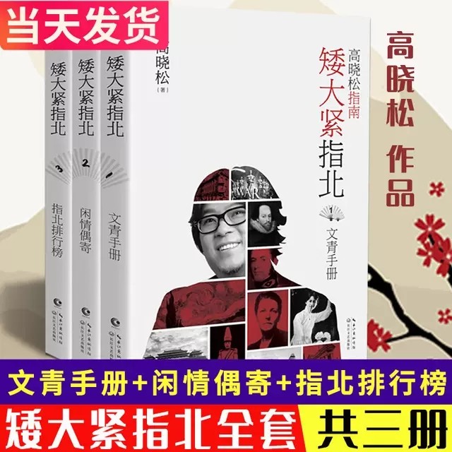 矮大紧指北套装全3册 高晓松的书全集文青手册+闲情偶寄+指北排行榜 晓松奇谈现代文学随笔集