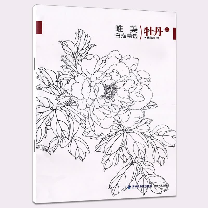 白描画谱 牡丹2 唯美白描精选 国画技法解析 福建美术出版社