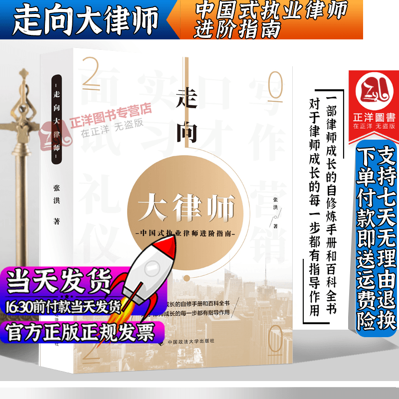 走向大律师:中国式执业律师进阶指南 张洪著 律师实务 律师业务指南 律师自修手册 中国政法大学出版社