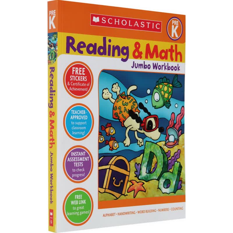 Reading & Math Jumbo Workbook Pre-K 儿童练习册 学前篇 附答案