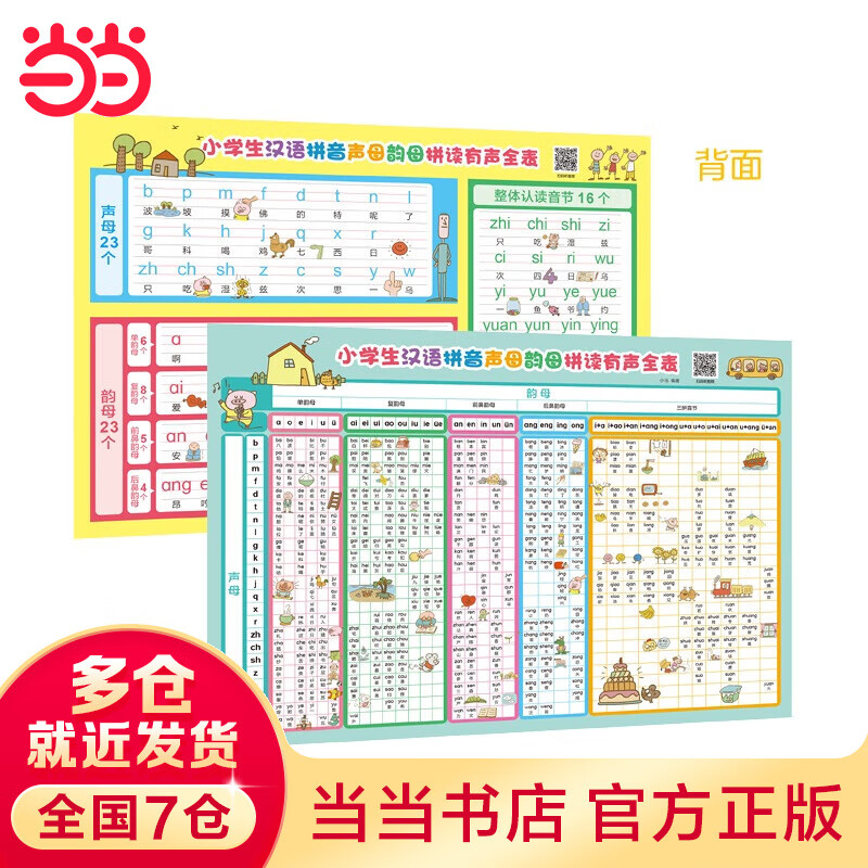 小学生汉语拼音声母韵母拼读有声全表