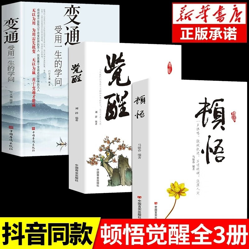 抖音顿悟+觉醒＋变通书籍受用一生的学问3册书身心灵修行课精神导师禅悟感受当下的正念此刻是时刻书籍活