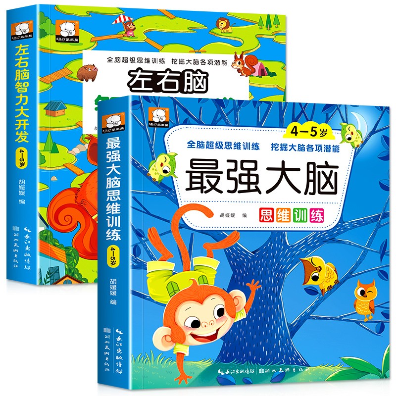 最强大脑思维训练+左右脑智力开发 （共2册）4-5岁幼儿早教逻辑思维养成训练书