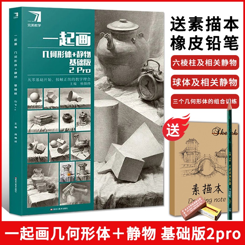 【现货速发】一起画几何形体+静物基础版2pro 2022完美教学杨慎修单体组合对画书
