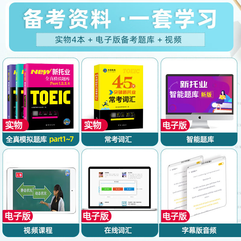 新托业全真模拟题库词汇2022年托业英语考试toeic常考词汇单词语法阅读听力考试真题试卷 托业英语
