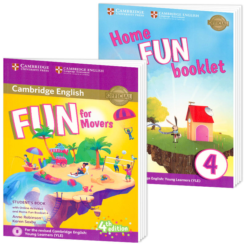 新版剑桥少儿英语YLE一级考试教材Fun for Starters movers flyers儿 fun for Movers 学生书+练习册