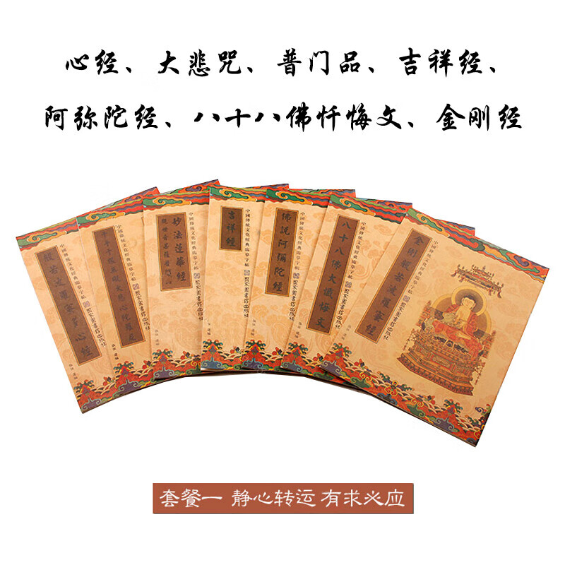 心经抄经本佛经字帖硬笔 经书手抄本金刚经地藏经大悲咒经文临摹七本套装结缘 套装一