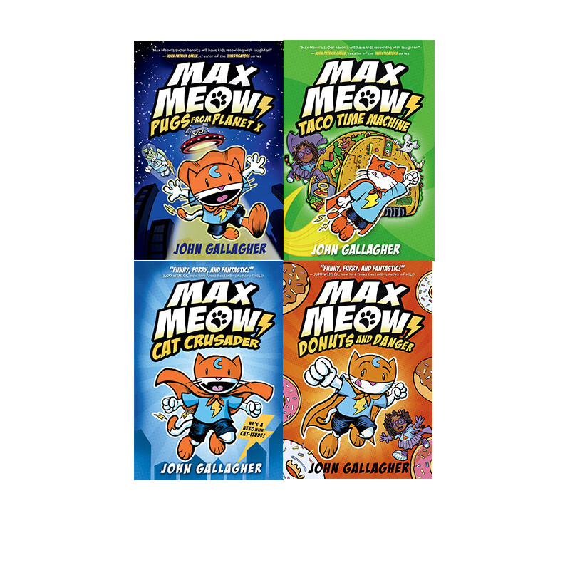 英文原版 Max Meow 4册 精装全彩 爆笑 中课外