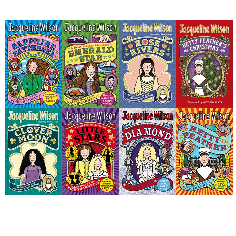 麻辣女生基地套二 小羽毛海蒂8册 Jacqueline Wilson Hetty Feather Series Collection英文原版 插画Nick Sharratt