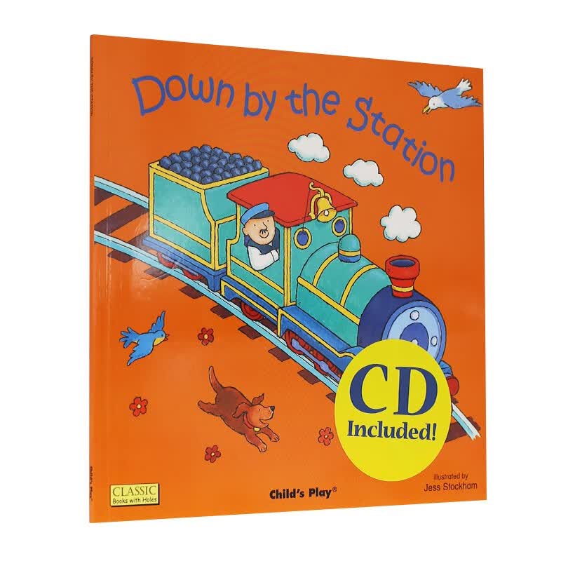 在车站 英文原版绘本 Down by the Station 有声读物附CD 1-5岁低幼英语启蒙