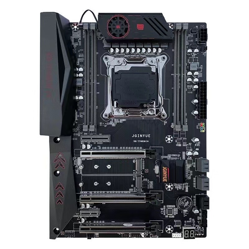 精粤 X99大板至强E5 2011-3针主板游戏多开渲染设计CPU主板套装DDR4内存 X99 TITANIUM D4+E5 2680V3-京 ...