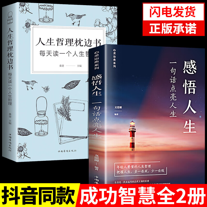 【全套2册】感悟人生书籍哲理枕边书一句话点亮励志语录书治愈系适合女性看的提升自己书籍畅销书排行榜kbb