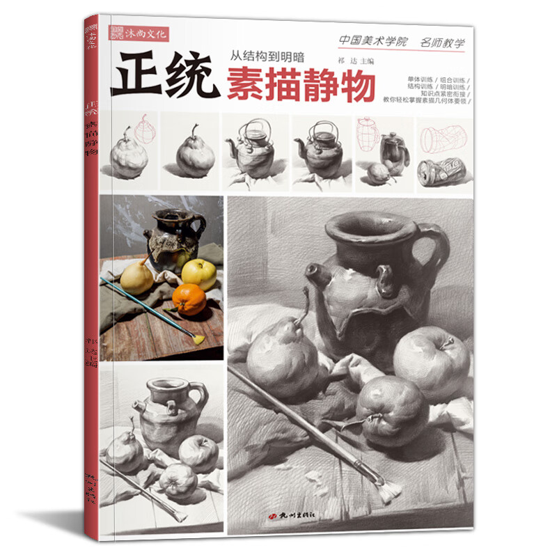 正统素描静物 2021零基础石膏几何体临摹范本单体组合技法美术绘画画册高中初学新手照片对画高考联考教程书