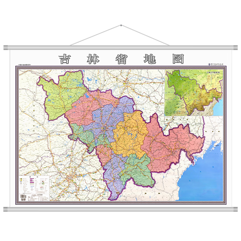 【加厚高清版】2023年 吉林省地图挂图 政区交通地理图 约1.4米*1米