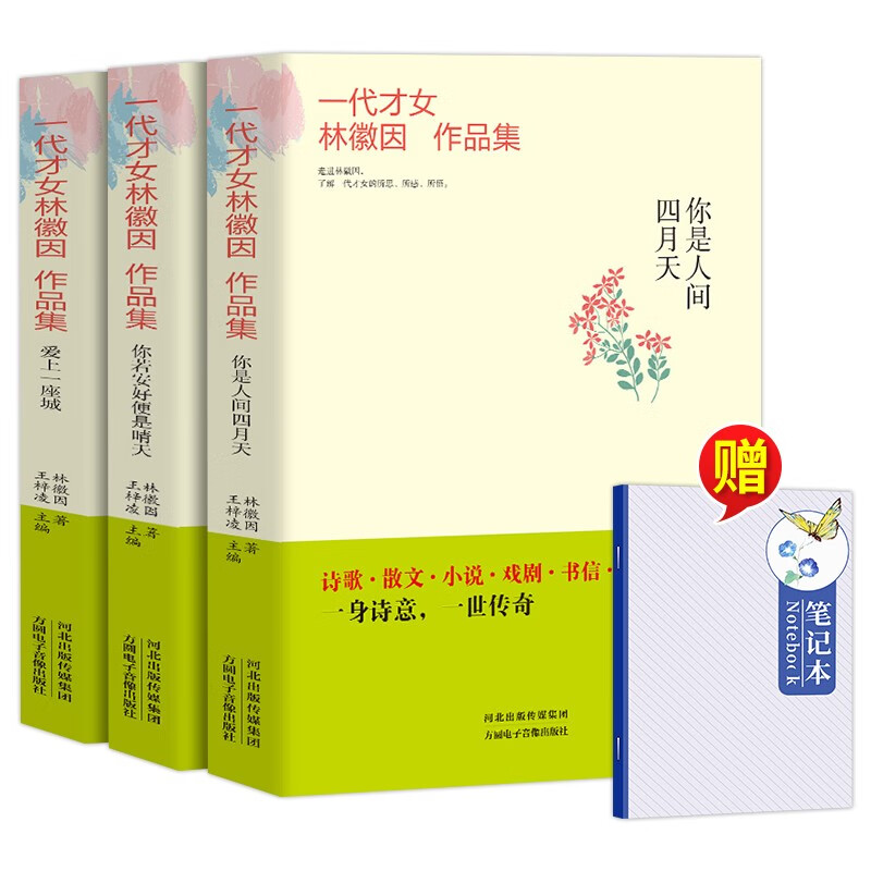 一代才女林徽因作品集（全3册）爱上一座城+你若安好便是晴天+你是人间四月天（赠送一个笔记本子）