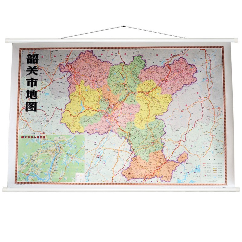 广东省地级市地图 约1.6米*1.1米 广东省地图出版社 韶关市地图
