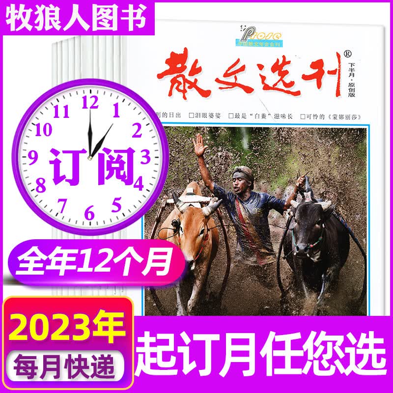 散文选刊原创版杂志2023年8月新【另有近期打包/全年订阅/2022年往期可选】 小说选刊百花文艺短篇文学期刊 A【全年订阅】2023年1-12月