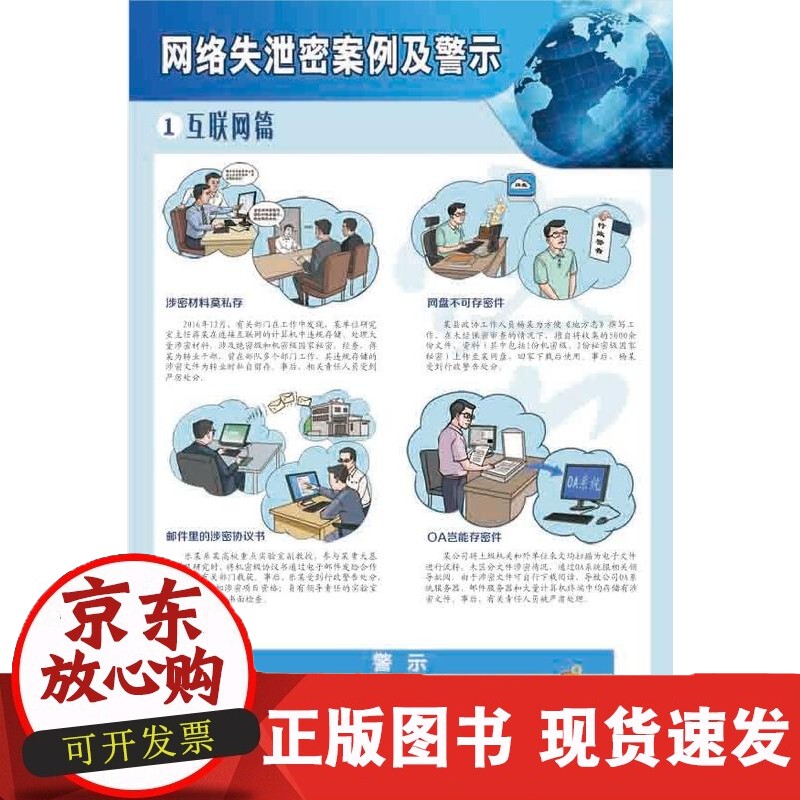 网络失泄密案例及警示（挂图一套4 张）保密专业