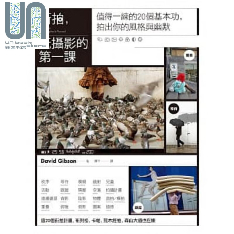 街拍,玩摄影的第一课:值得一练的20个基本功,拍出你的风格与幽默 港台艺术原版 大卫吉布森 原点出版