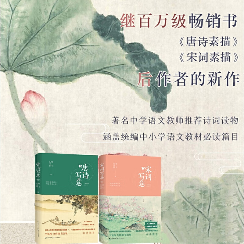 宋词写意+唐诗写意  现货 全套2册 曾冬著唐诗素描姊妹篇  长江文艺 书籍