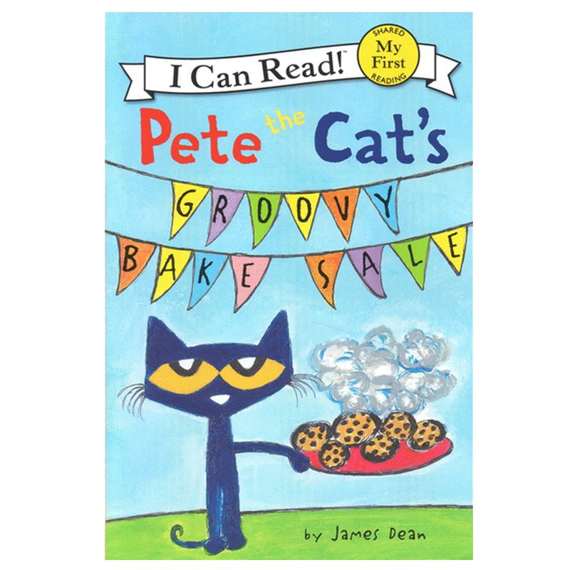 英文原版 Pete the Cat's Groovy Bake Sale 皮特猫 I can read 2分级读物 儿童绘本图画故事书