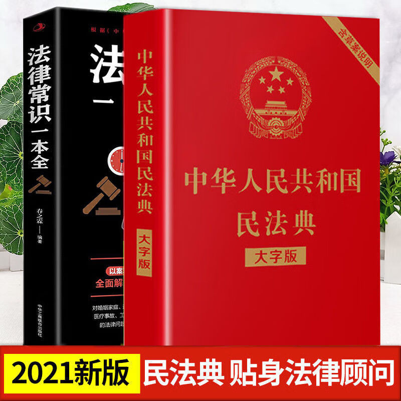 【2021年实施】中华人民共和国民法典+法律常识一本全2本 民法典2021年版 一本书读懂法律常识全知道 法律基础知识 法律书籍 图书