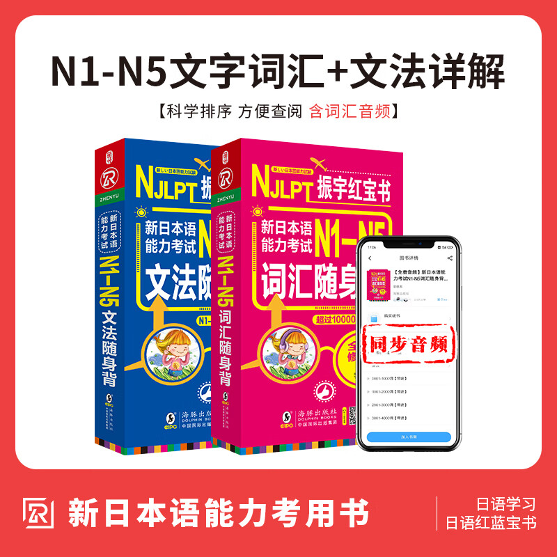 日语红蓝宝书n1-n5 日语红宝书 蓝宝书N1-N5文字词汇文法详解练习日语能力考试日语单词语法书日