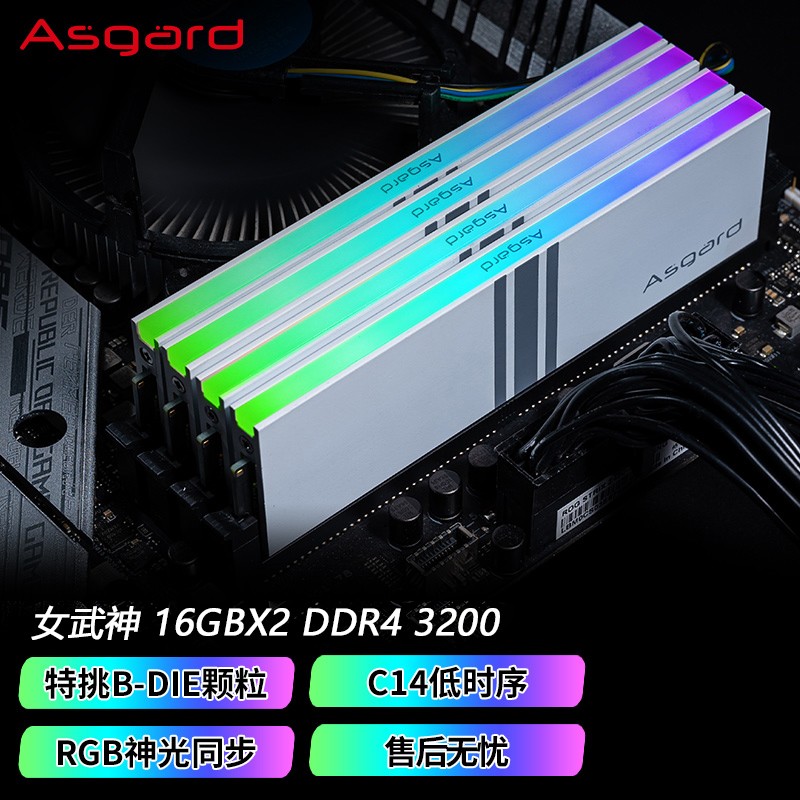 阿斯加特（Asgard）32GB(16Gx2)套装 DDR4 3200 台式机内存条RGB灯条 女武神·瓦尔基里 特挑B-die颗粒（C14）-京东商城【降价监控 价格走势 历史价格】 - 一 ...