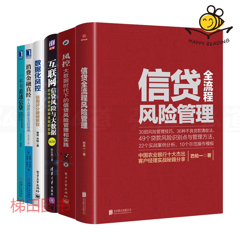 6本 信贷全程管理+风控+互联网信贷与大数据+数据化风控+消费金融真经+一本书看透信贷 互联网金融 银行信贷营销管理培训教材书