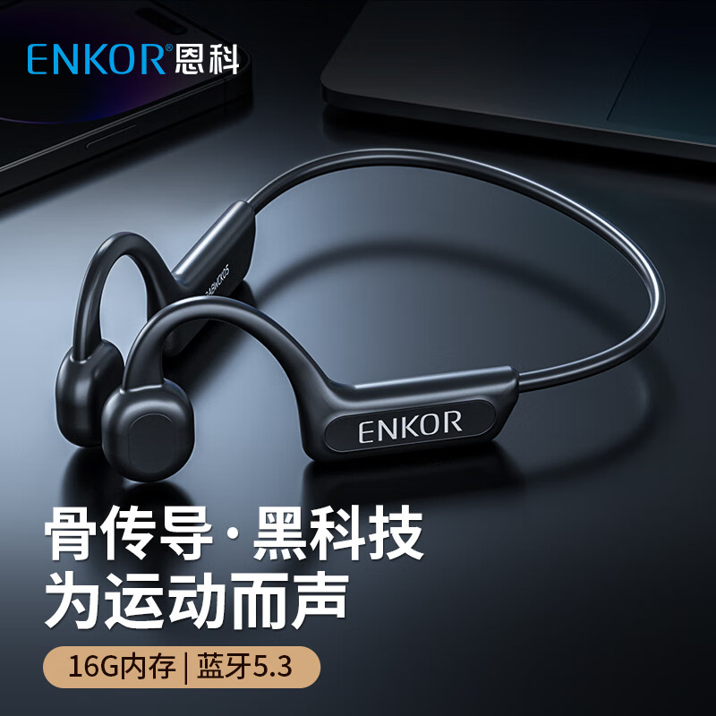 恩科（ENKOR）骨传导耳机蓝牙无线耳机跑步运动骑行防水耳机16G内存MP3适用于苹果华为小米手机-京东商城【降价监控 价格走势 历史价格 ...