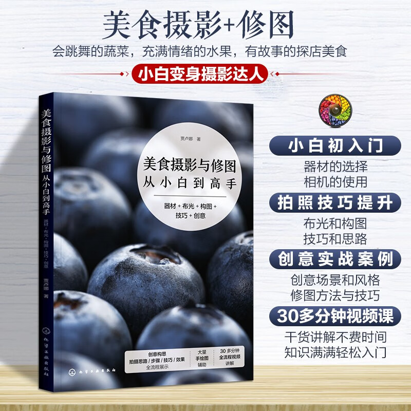 美食摄影与修图从小白到高手：器材+布光+构图+技巧+创意