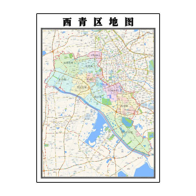 西青区地图1.1米天津市新版高清办公室装饰画会客厅防水贴画 覆膜