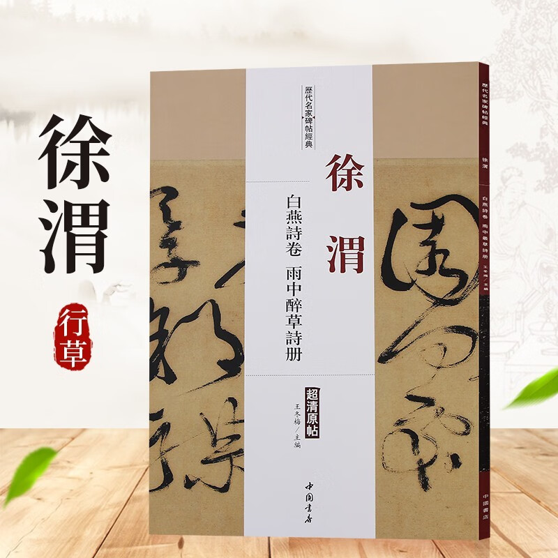 徐渭草书字帖 历代名家碑帖经典 徐渭 白燕诗卷雨中醉草诗册 附繁体旁注 毛笔字帖 行草碑帖 中国书店