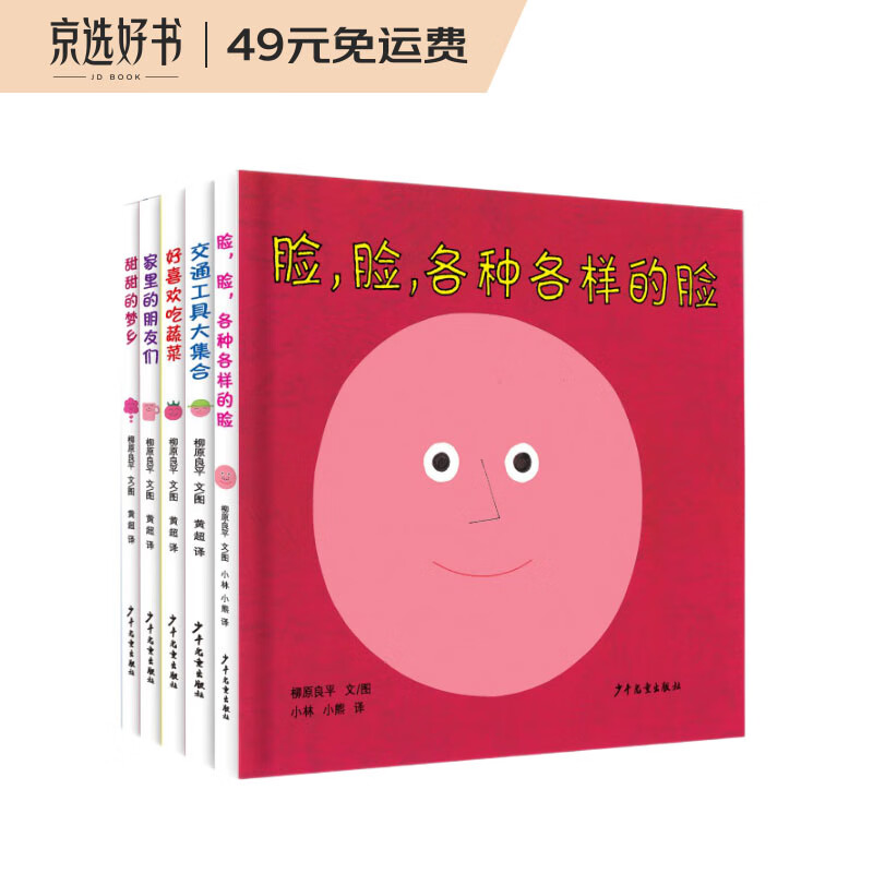 0-3婴儿认知图画故事书 各种各样的脸系列（套装5册）《脸，脸,各种各样的脸》《交通工具大集合》《好喜欢吃蔬菜》《家里的朋友们》《甜甜的梦乡》