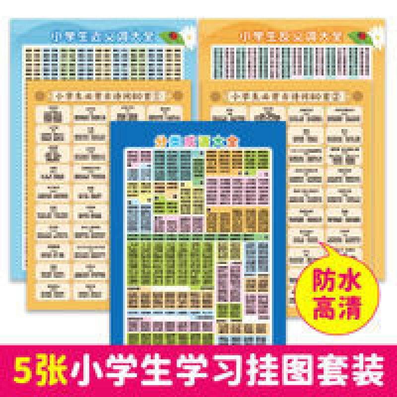挂图语文包（古诗词80首1+古诗词80首2+分类成语+反义词大全+近义词大全）