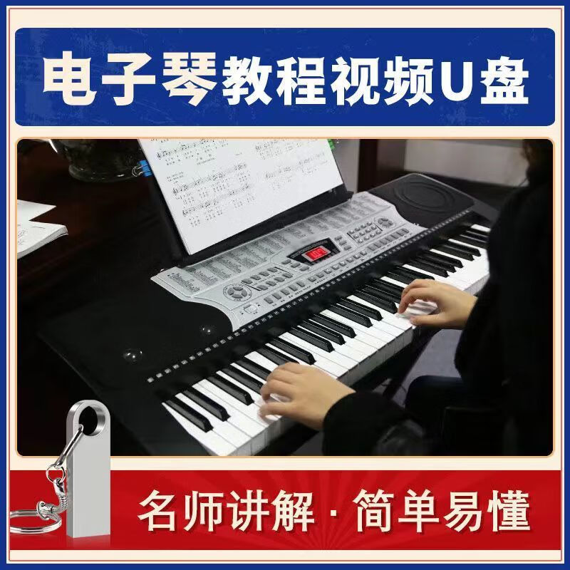 暑假学习电子琴教程u盘入门启蒙初学者基础弹奏技法教学视频mp4 128MB随机发货一集